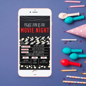 Movie Party Text Message Invitation • Instant Download Movie Ticket ...