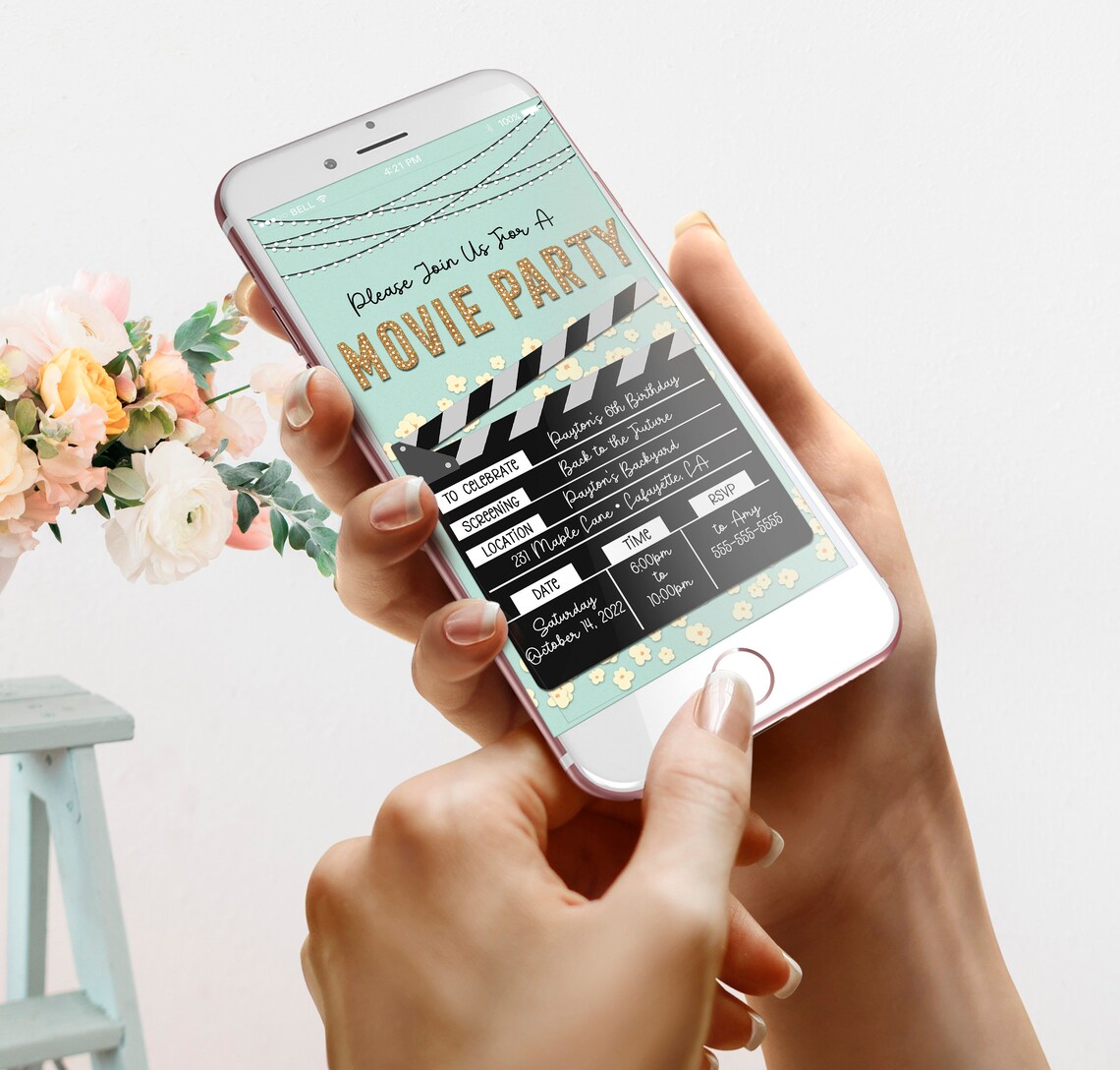 Text Message Movie Invitation Movie Party Movie Birthday | Etsy