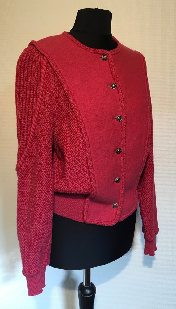 Gilet autrichien vintage 80s manches ballonnées Geige… - Gem