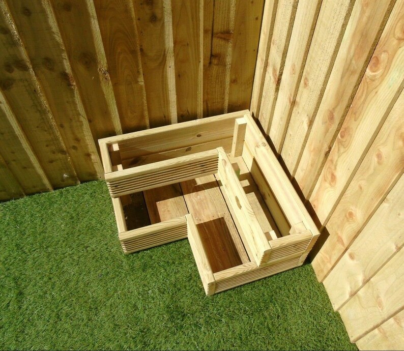 2 Tier Corner Garden Wooden Decking Planter Plant Pot Steps - Etsy