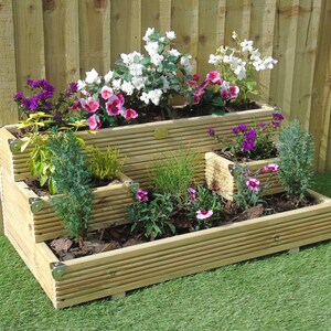 Premium Triple Tiered Garden Level Steps Wooden Timber - Etsy UK