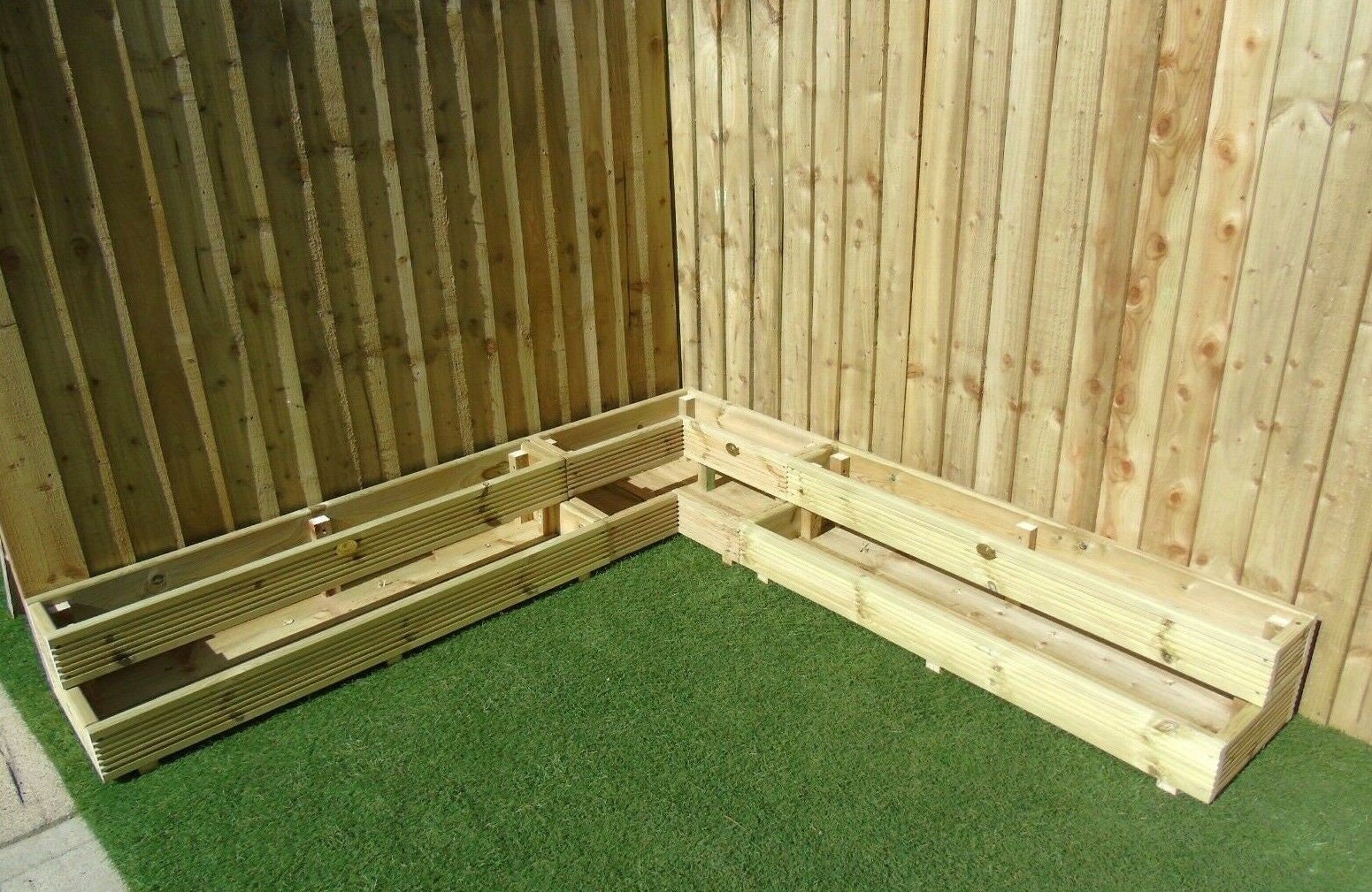2 Tier Corner Garden Wooden Decking Planter Plant Pot Steps - Etsy