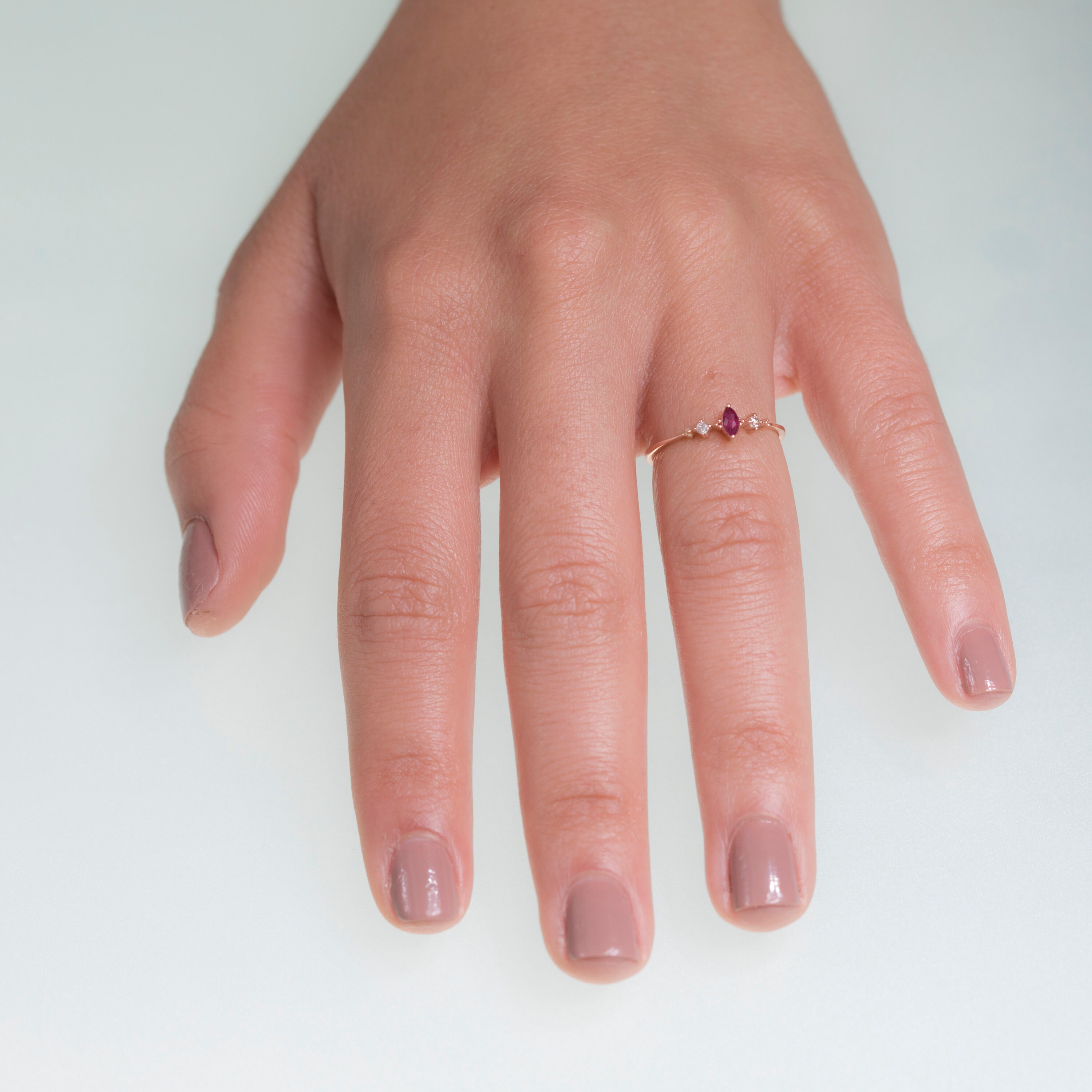 Rose Gold Ruby Ring Diamond Engagement Ring Ruby and Diamond - Etsy