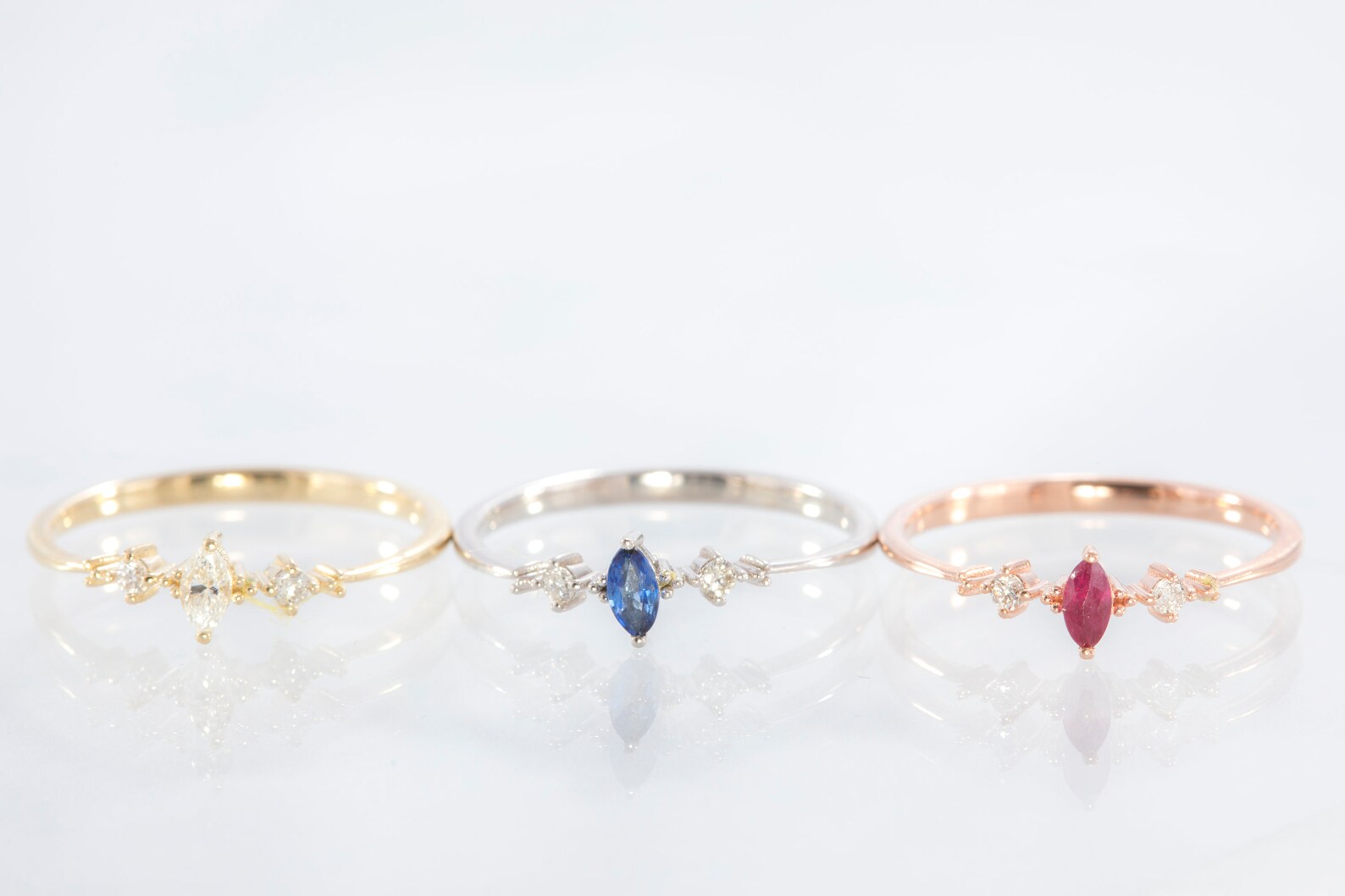 Rose Gold Ruby Ring Diamond Engagement Ring Ruby and Diamond - Etsy