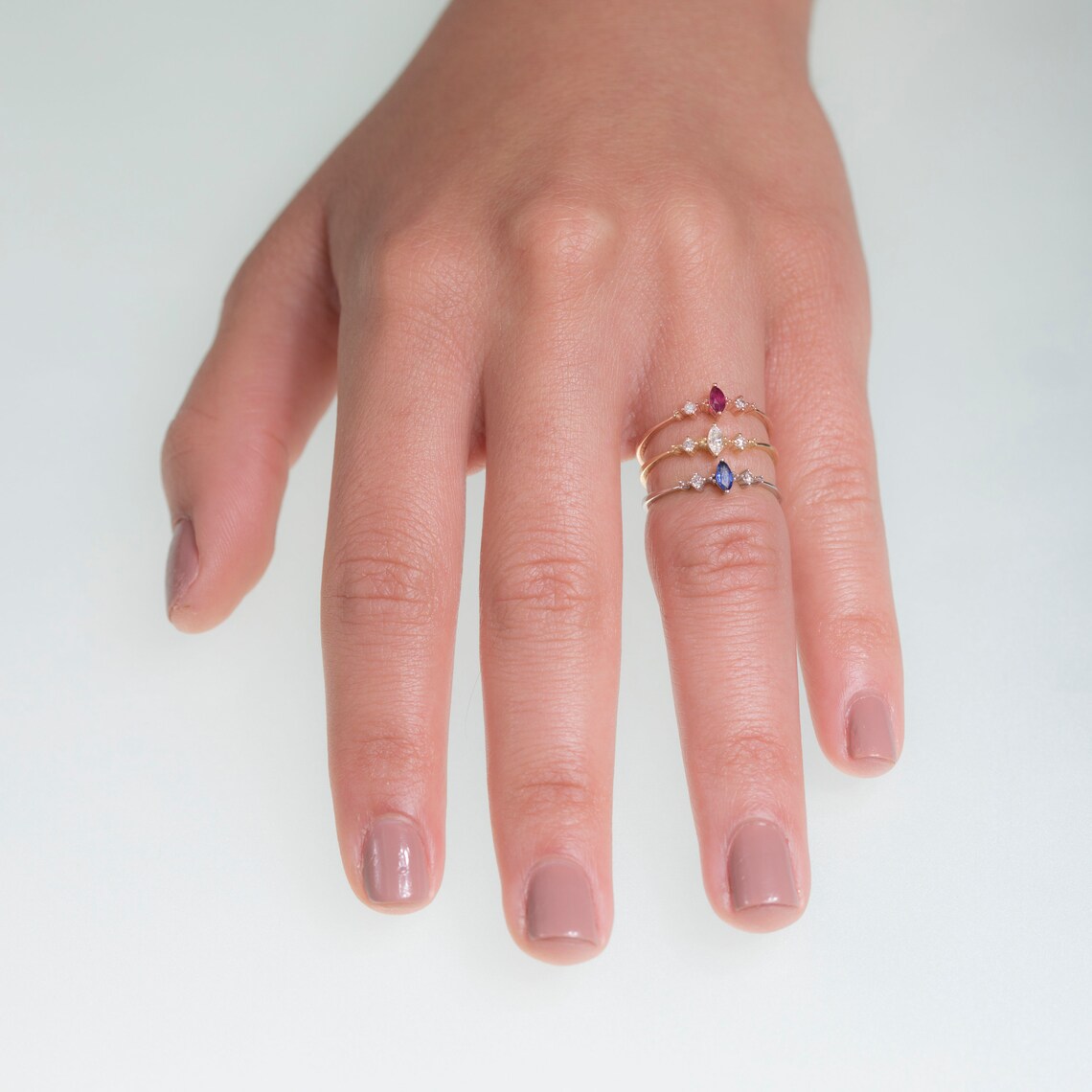 Rose Gold Ruby Ring Diamond Engagement Ring Ruby and Diamond - Etsy