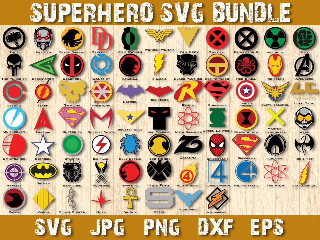 Superhero Svg, 70 Designs Superhero Svg Bundle, Superhero Icons Mega ...
