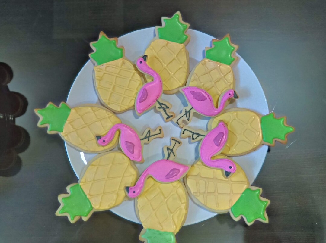 Pineapple and Flamingo Sugar Cookies - Etsy
