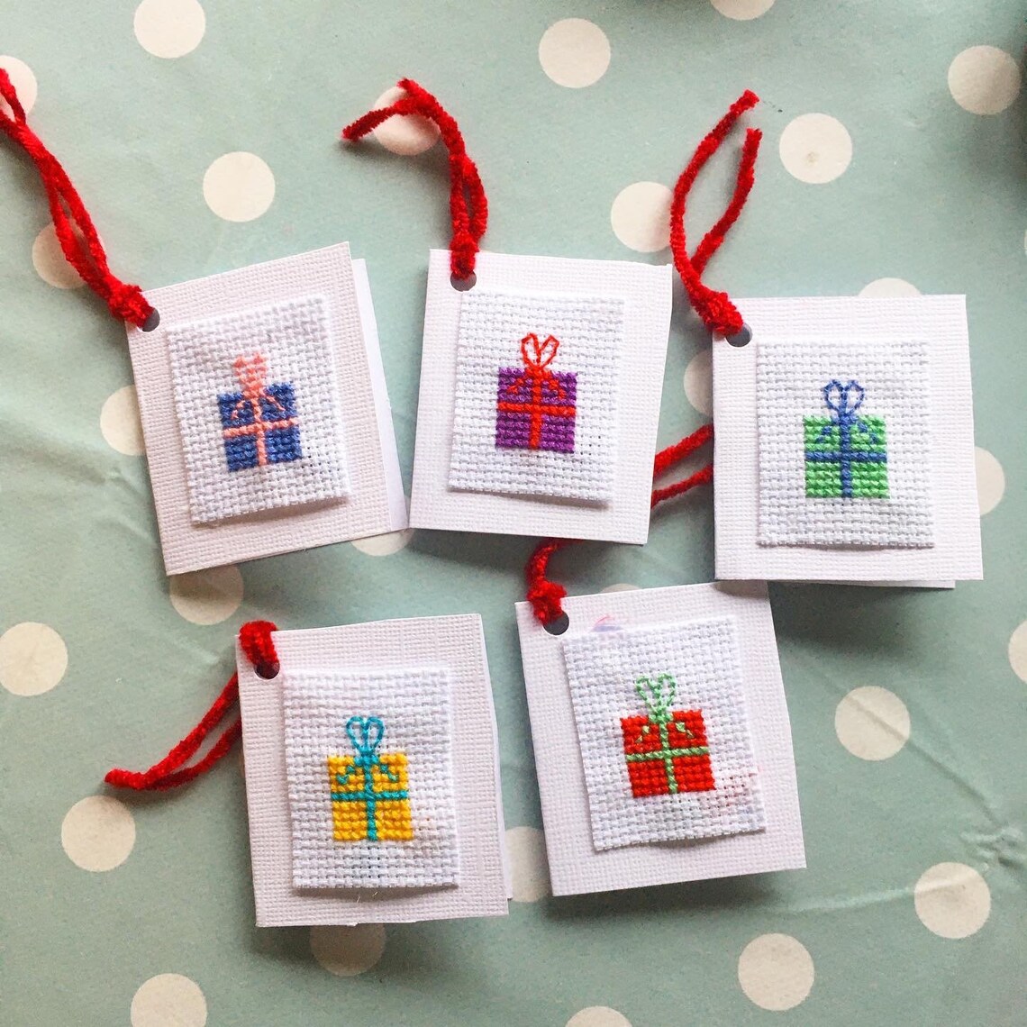 Cross Stitch Gift Tags Pack of 10 | Etsy