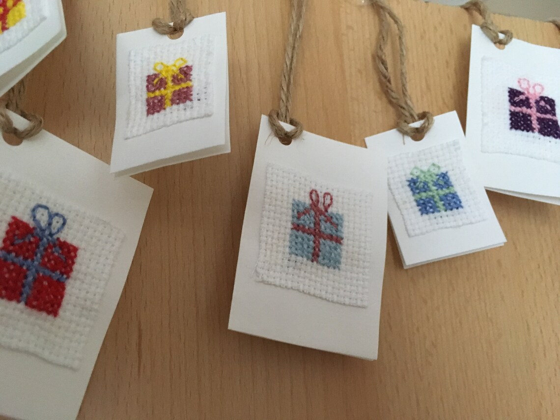 Cross Stitch Gift Tags Pack of 10 | Etsy