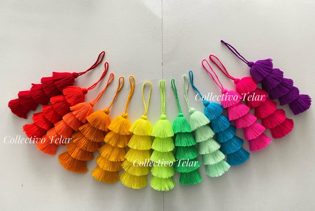 Mexican Pom Pom Tassels, Tote Tassel Charms, Pom Tassel Bag Charm ...