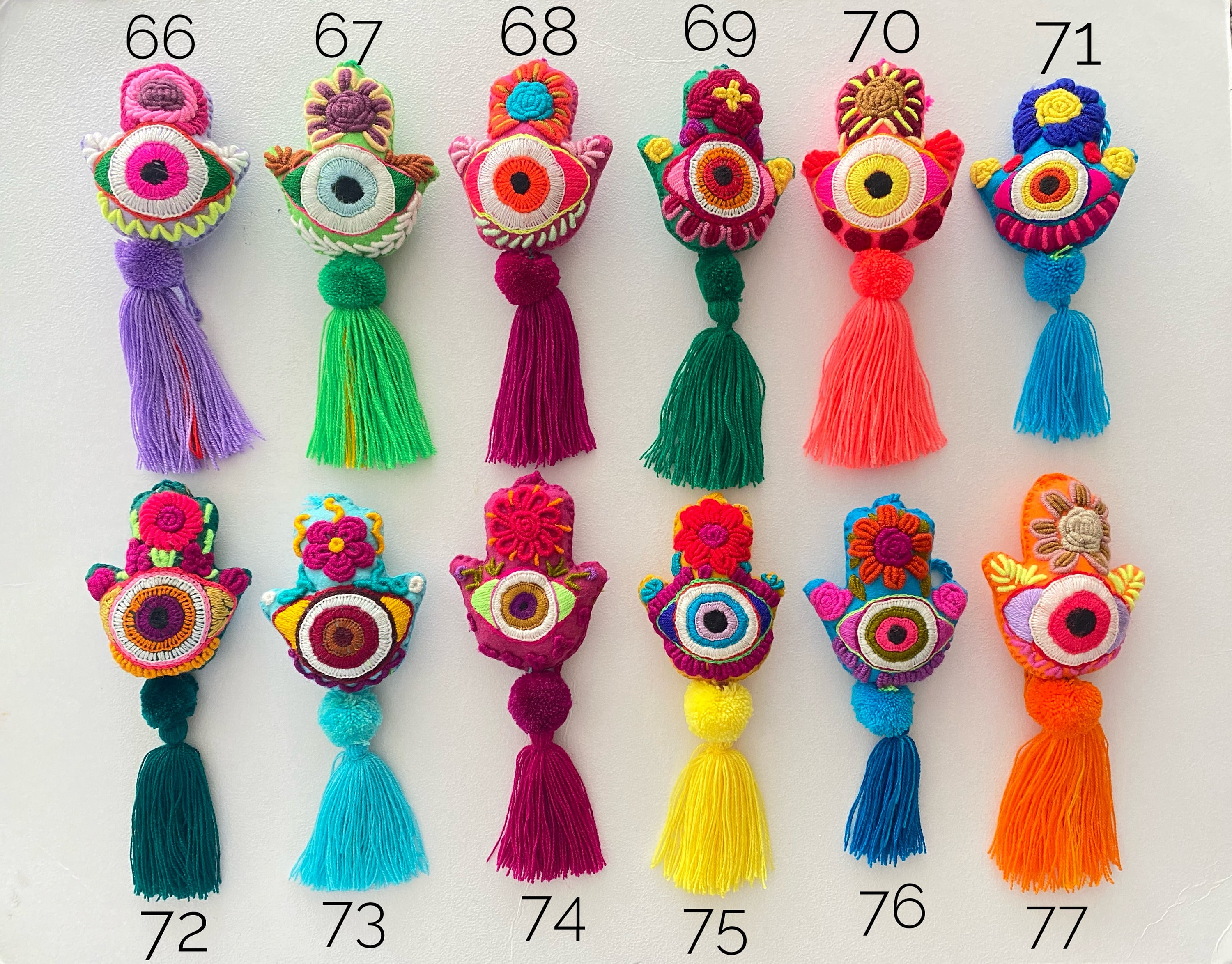 Pom tassel for handbag evil eye tassel bag charm evil eye - Etsy México