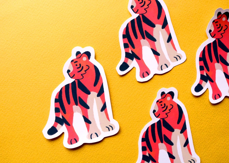 Tiger Vinyl Matte Sticker Die-cut Stickers | Etsy