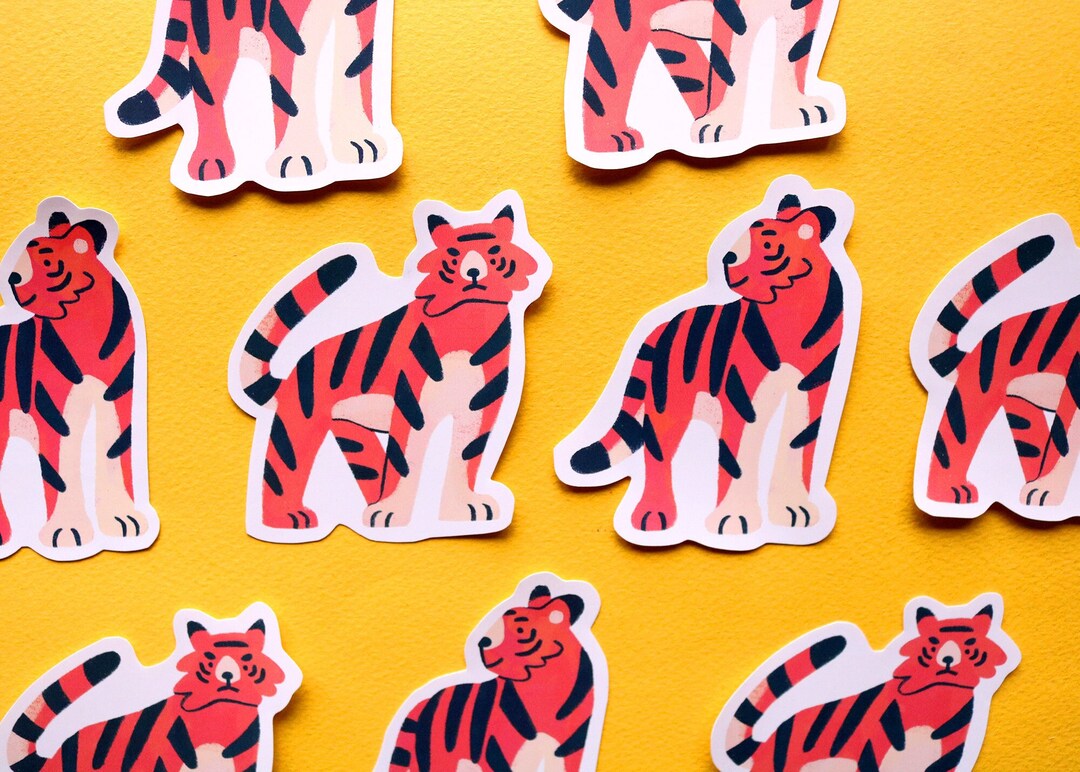 Tiger Vinyl Matte Sticker | Die-cut Stickers - Etsy
