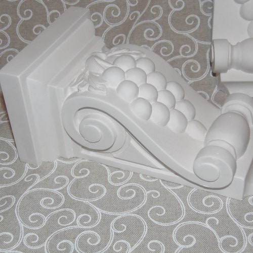 A Pair of Large Victorian Carved Leaf Design Plaster Corbels - Etsy