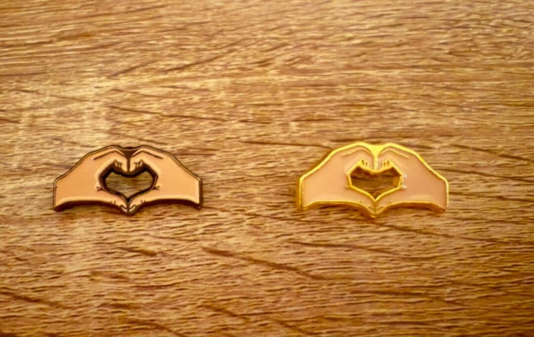 Heart Hands Enamel Pin - Etsy