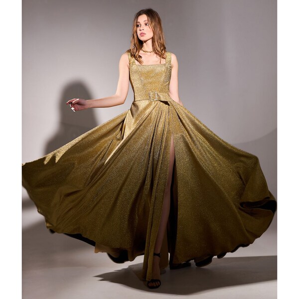 Gold Evening Gown - Etsy