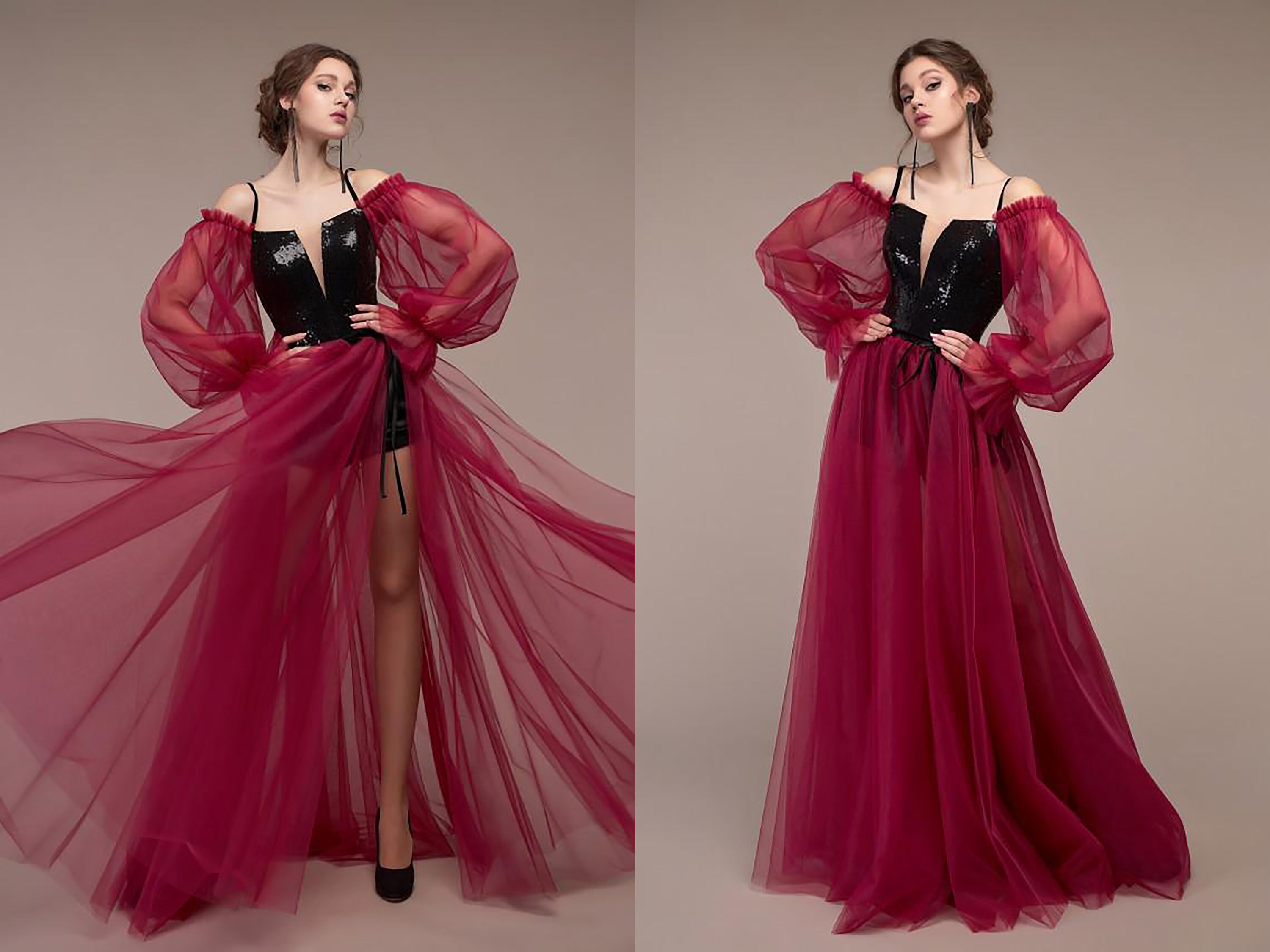 Red Steampunk Prom Dress