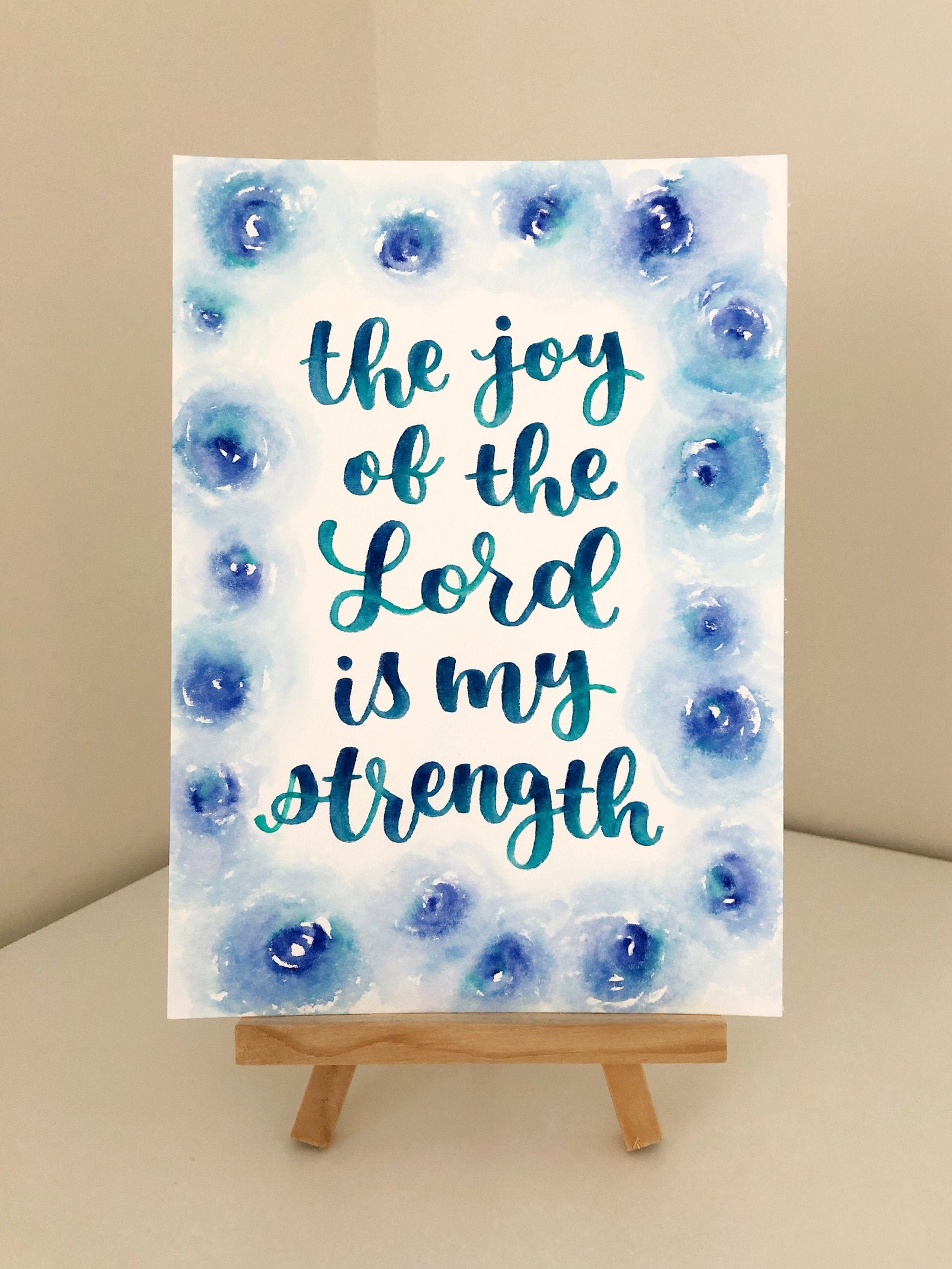 The Joy of the Lord is My Strength - Hand-lettered 7x5 Original (two ...