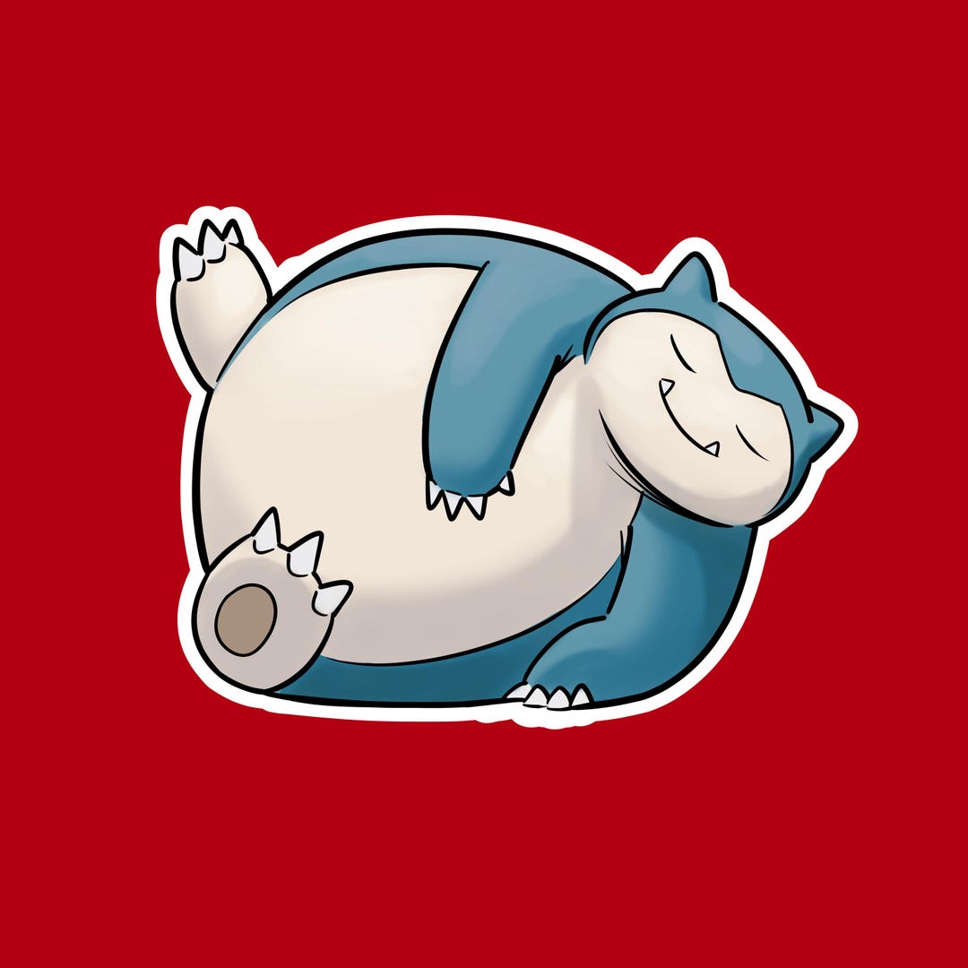 Snorlax Vinyl Sticker - Etsy