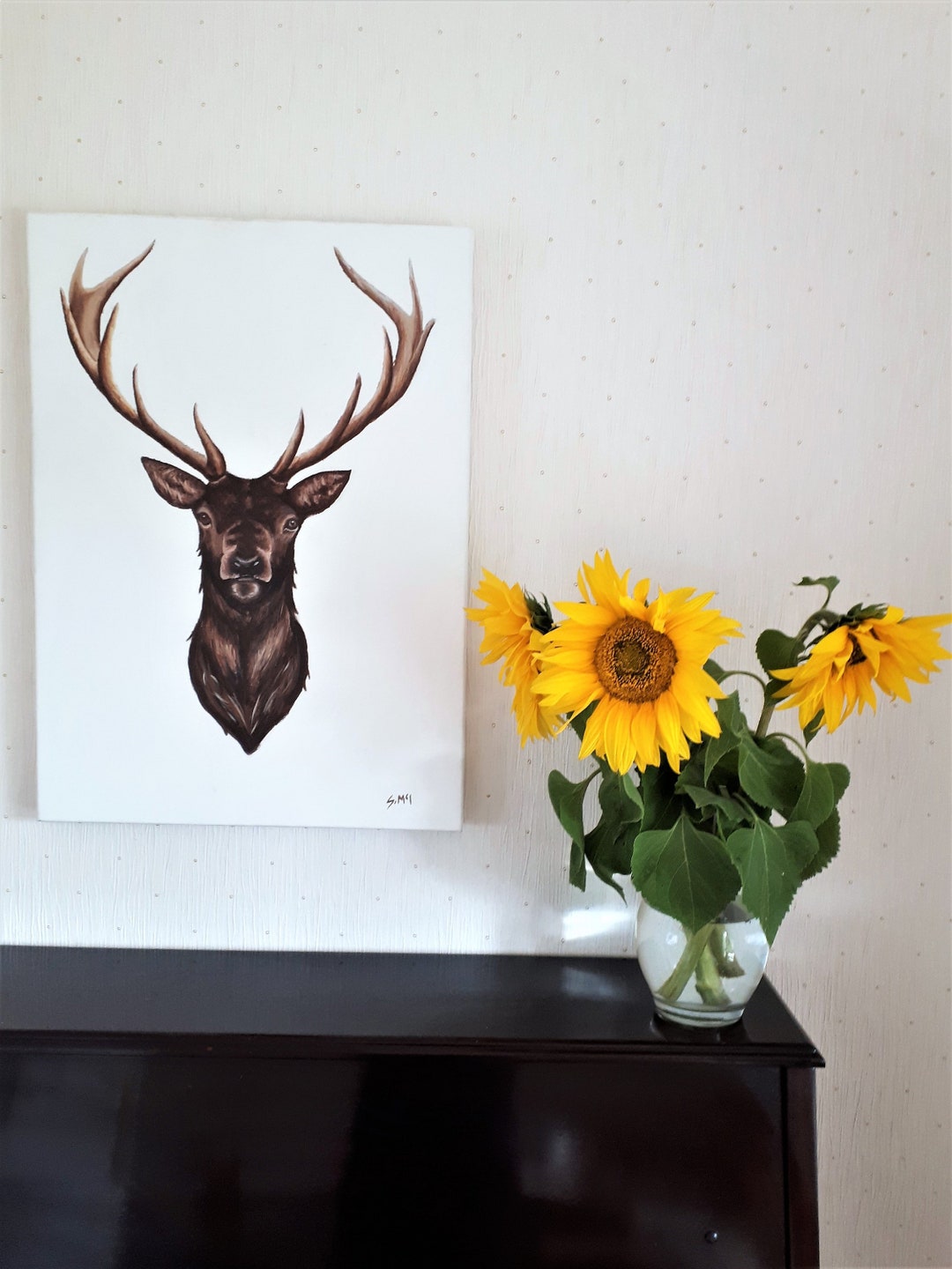 Buy Acrylic Stag Painting. Original. Country. Stag Art. Wild Stag ...