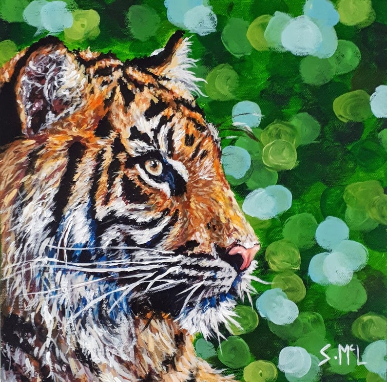 Acrylic Tiger Painting. Original Tiger Painting. Tiger Print. - Etsy