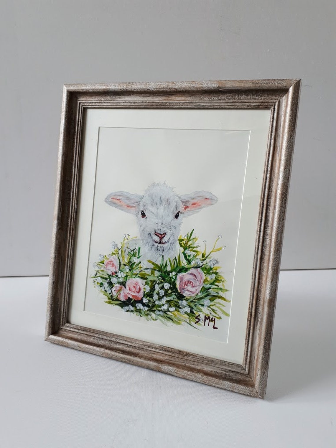 Floral Lamb Print. Acrylic Painting. Lamb Painting. Cute Lamb - Etsy UK