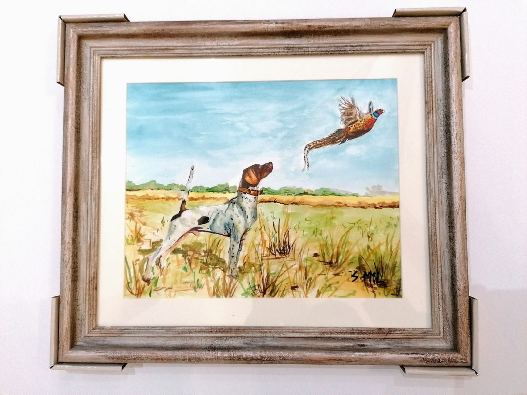 Hound Dog and Pheasant Watercolour Print. Hunting Dog. Hunting Painting ...