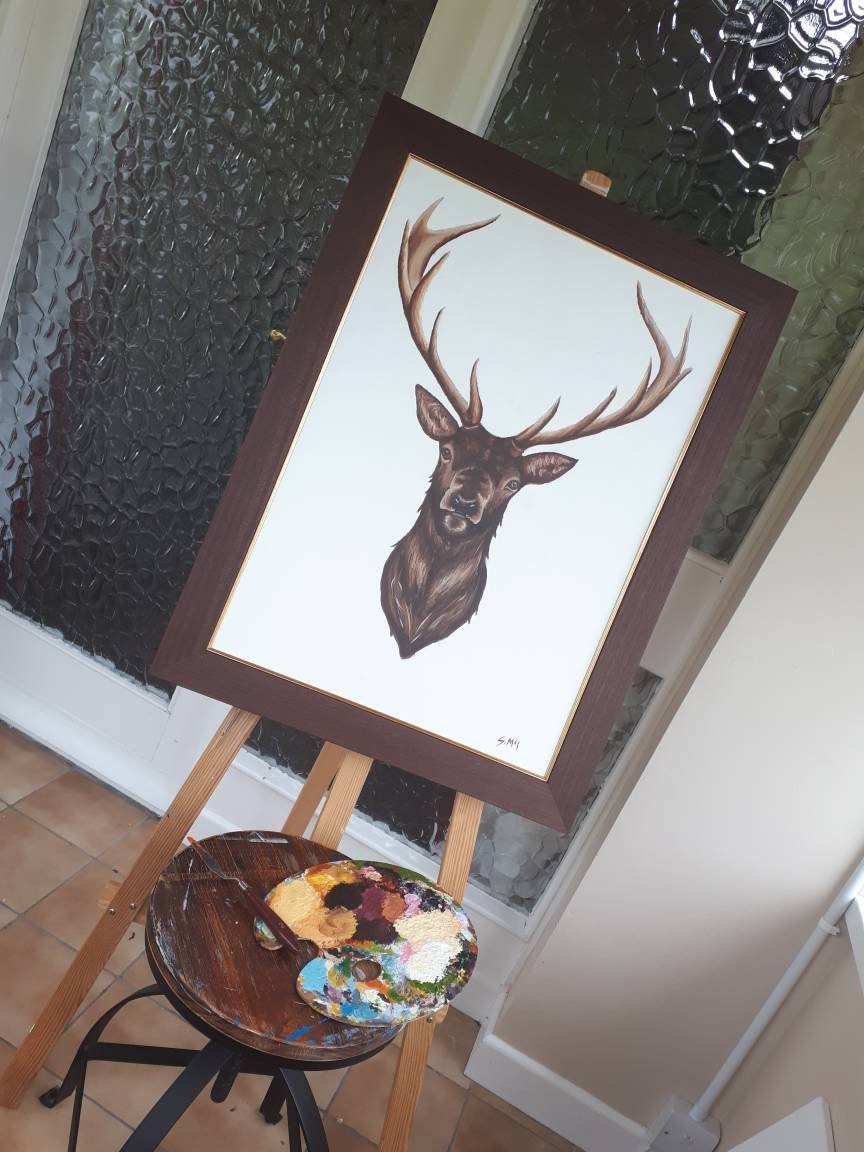 Buy Acrylic Stag Painting. Original. Country. Stag Art. Wild Stag ...