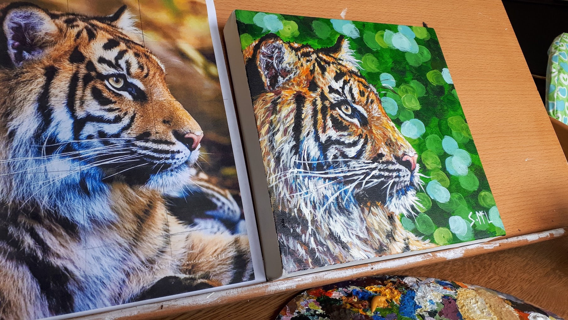 Acrylic Tiger Painting. Original Tiger Painting. Tiger Print. - Etsy