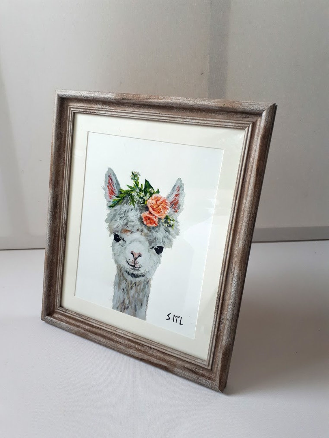 Floral Llama Painting. Llama Print. Signed Print. Nursery - Etsy