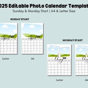 2025 Editable Photo Calendar Template | Fully Editable, Printable ...