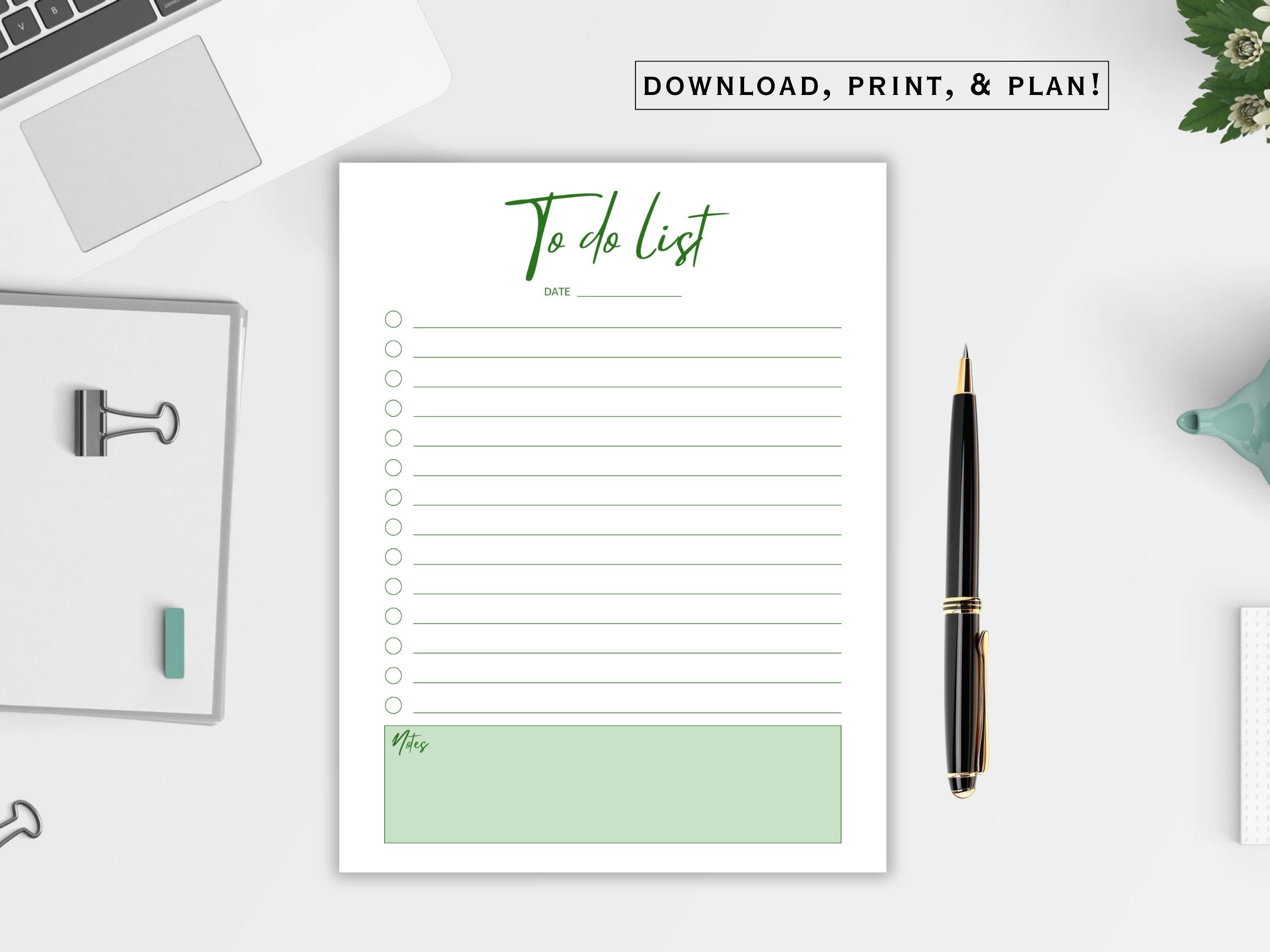 Editable to Do List Template | 10 Colors, Task Tracker Planner ...