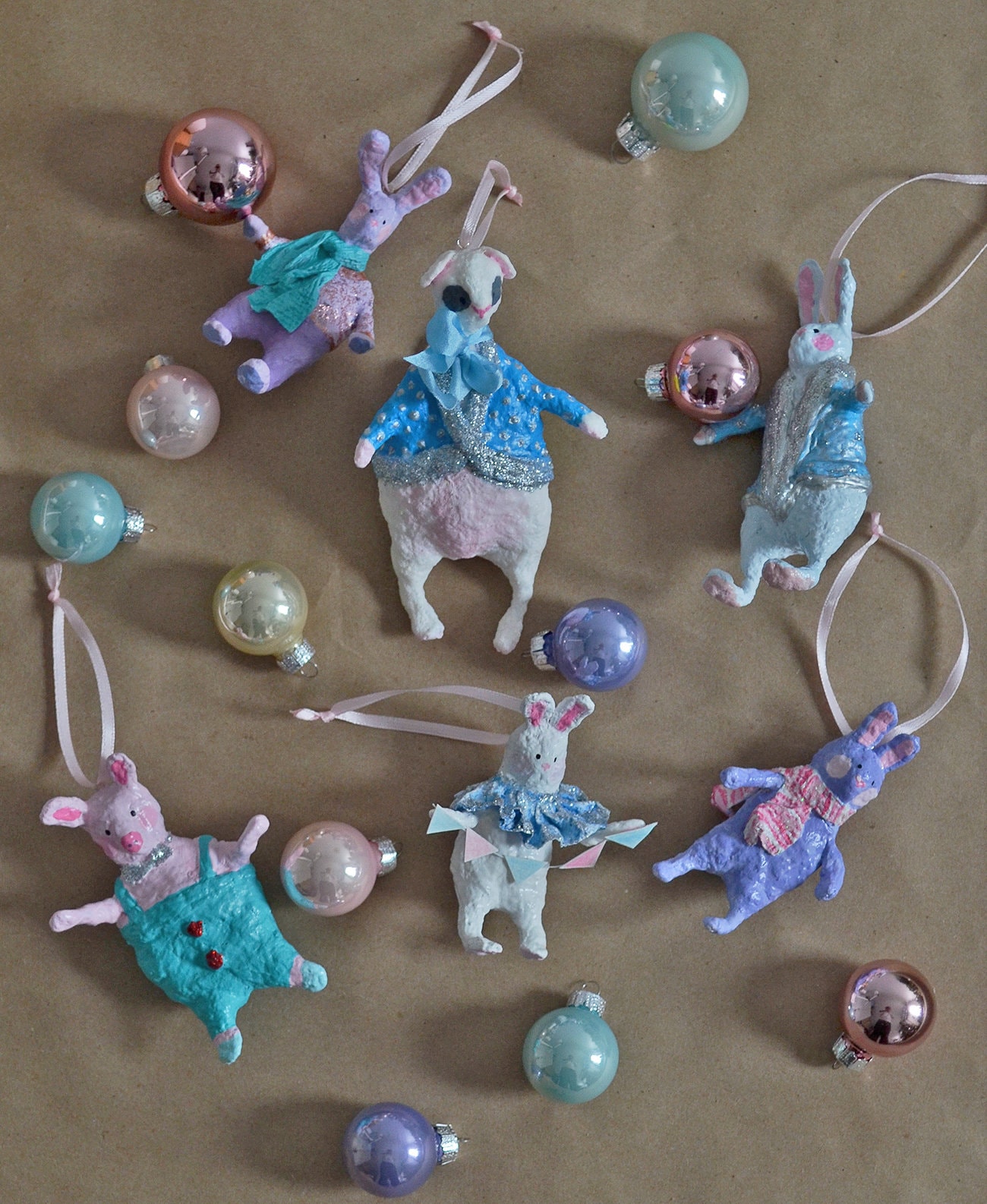 Spun Cotton Rabbit Vintage Inspired Christmas Ornament - Etsy