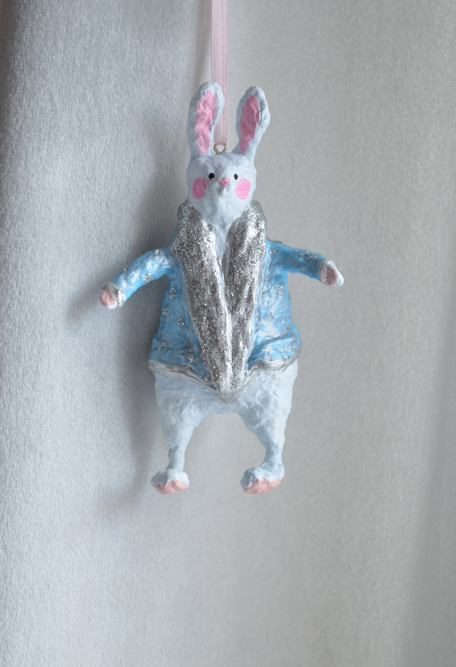 Spun Cotton Rabbit Vintage Inspired Christmas Ornament - Etsy