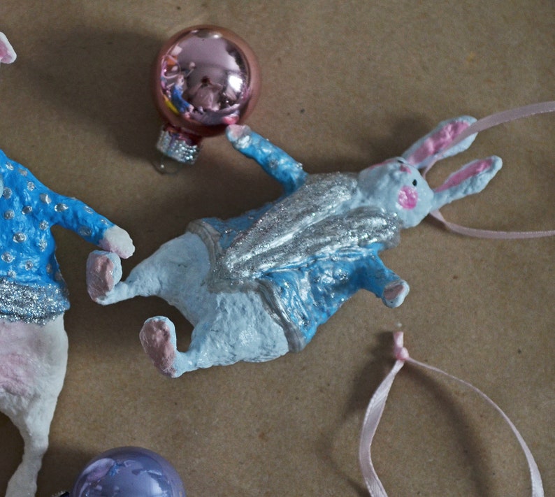 Spun Cotton Rabbit Vintage Inspired Christmas Ornament - Etsy