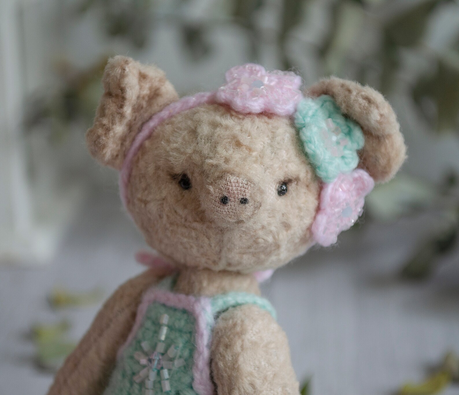 Artist Teddy Bear Teddy Pig Toy Vintage Style Stuffed | Etsy