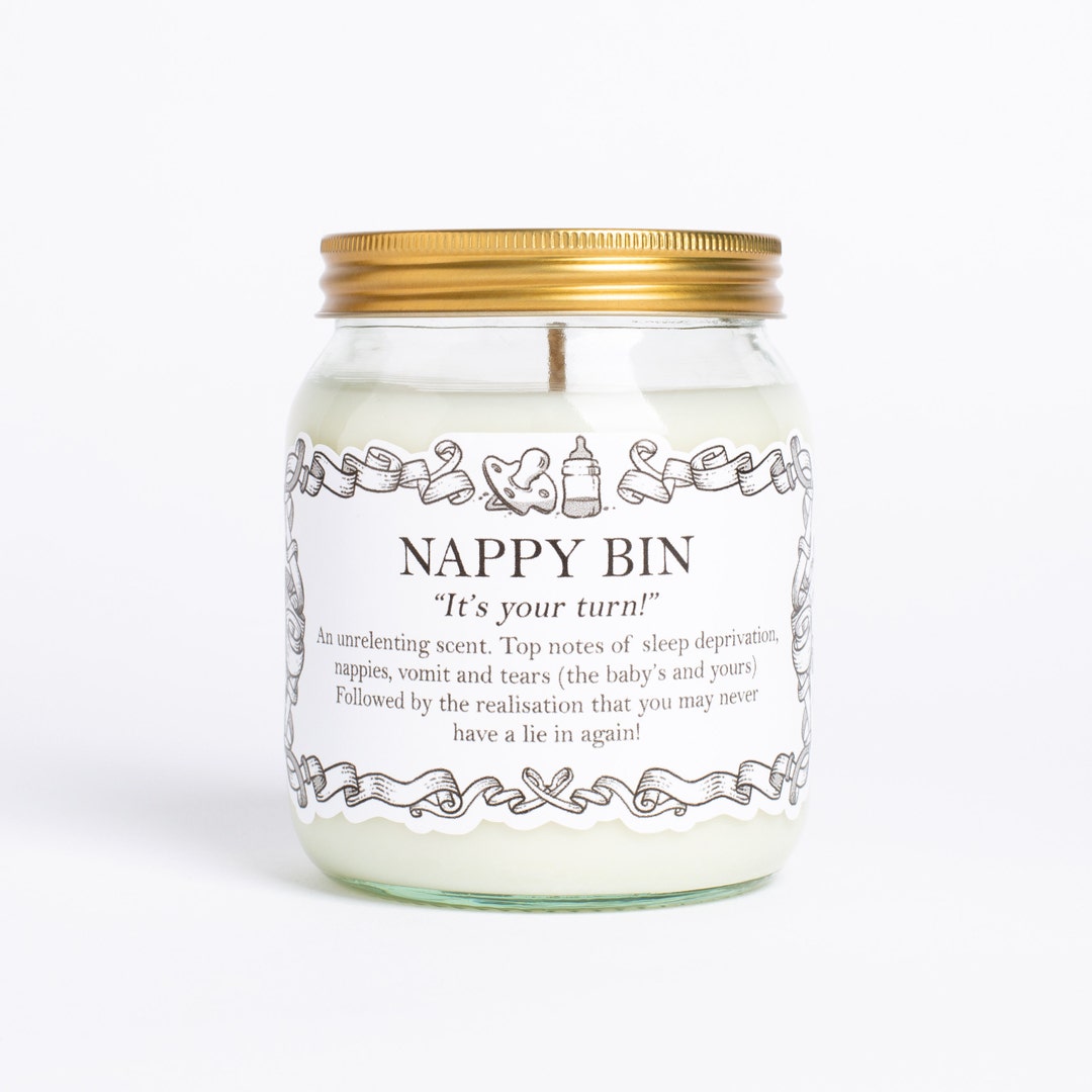 NAPPY BIN. Drôle, Belle bougie parfumée, Cadeau drôle, Nouvelle maman ...