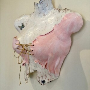 Torso Sculpture L– Ceramic Corset – Female Bust – Handmade Clay Wall ...