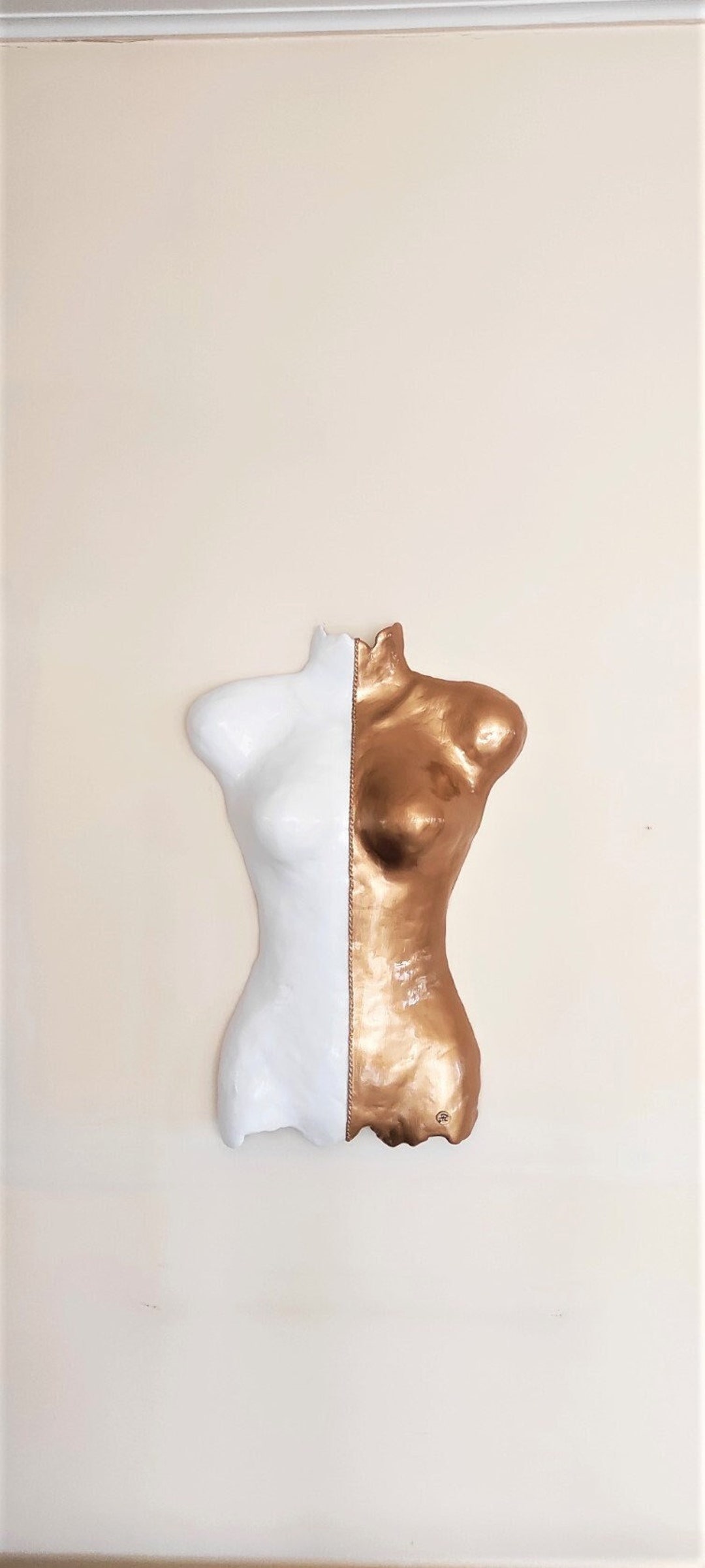 Torso Sculpture L Ceramic Corsetgift-female Busthandmade Clay Wall Art ...