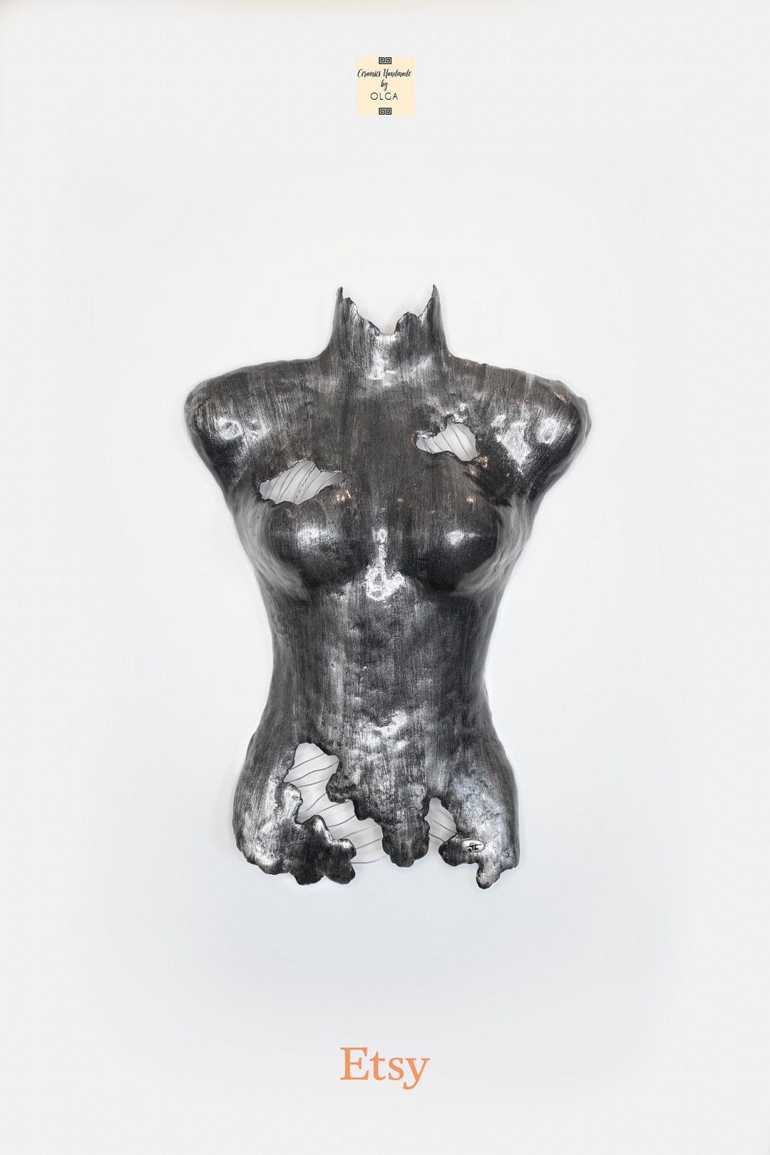 Wall Art Torso Sculpture L Μannequin – Ceramic Corset – Handmade Clay ...