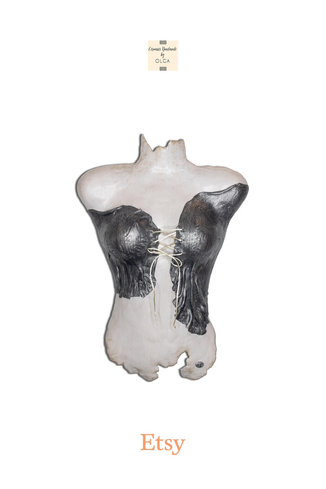 Handmade Ceramic Corset Torso Sculpture – Gray Plaster Wall Art - Etsy