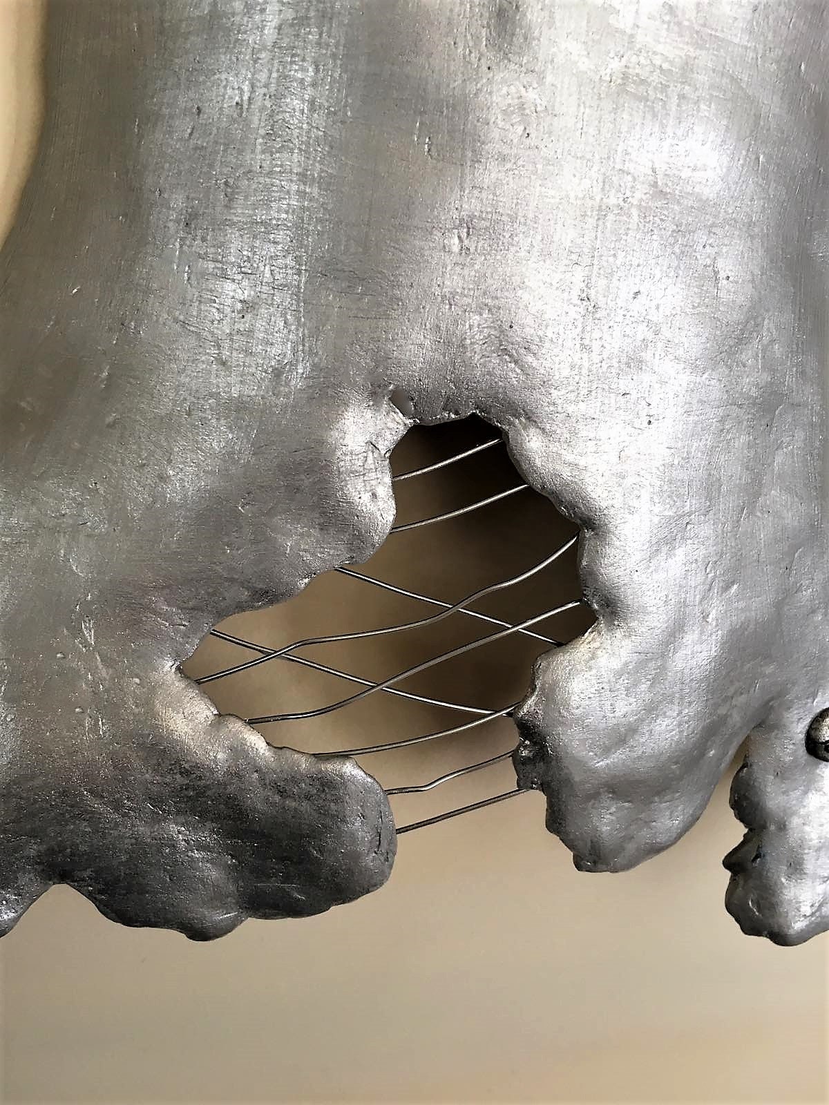 Handmade Metallic Silver Ceramic Torso Sculpture – Corset Wall Art - Etsy