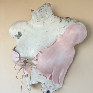 Torso Sculpture L– Ceramic Corset – Female Bust – Handmade Clay Wall ...