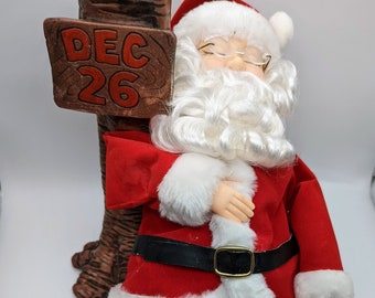 Vintage Animated Sleeping Snoring Santa With Moveable Chest With ...