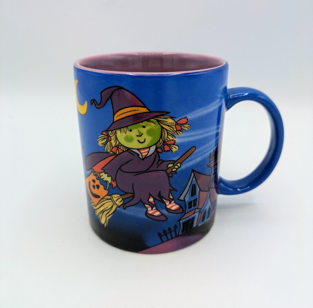 Avon Spooky Treats Haunted House With Witch Halloween Mug - Etsy