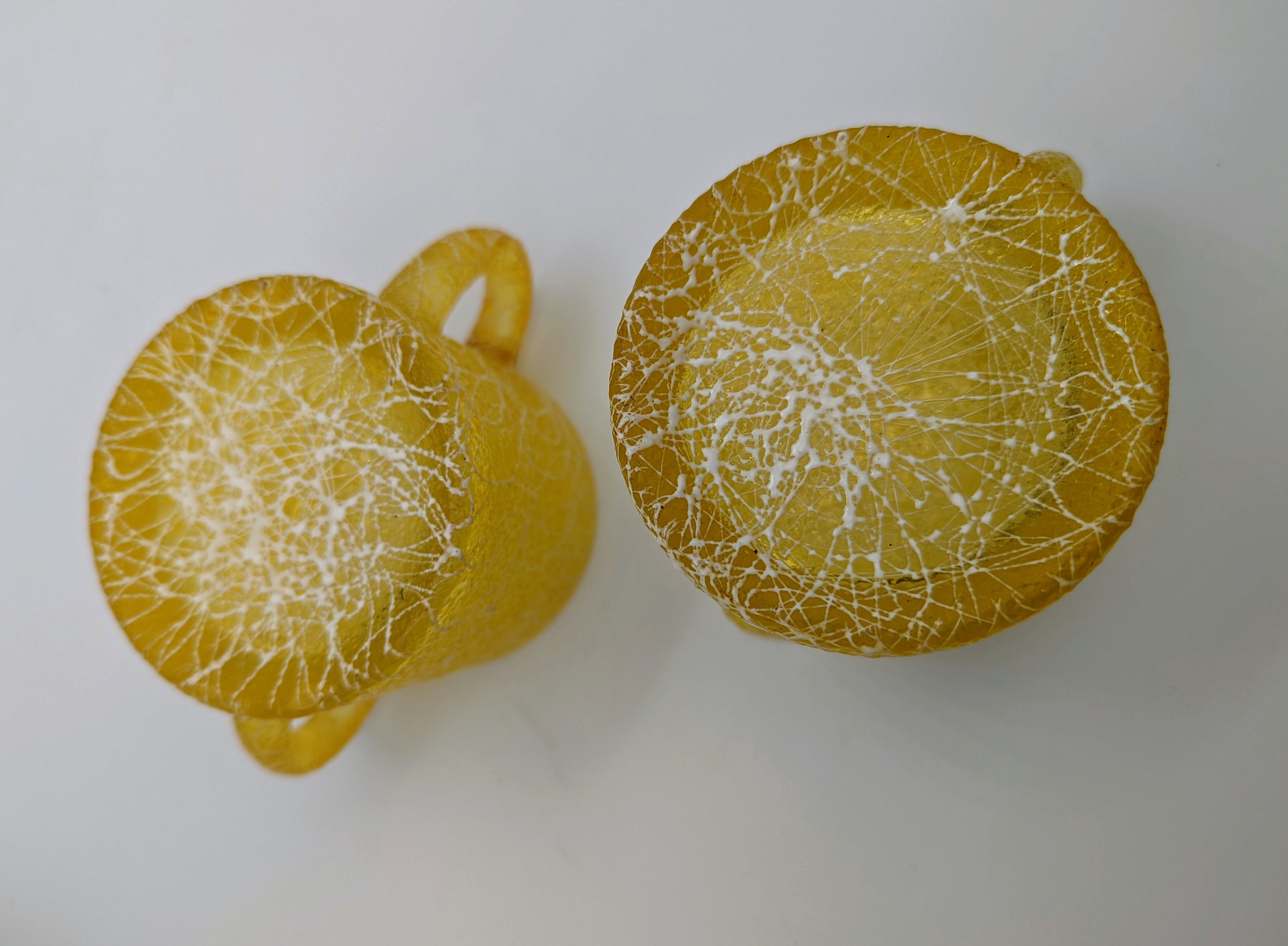 Mid Century Spaghetti String Yellow Sugar and Creamer - Etsy