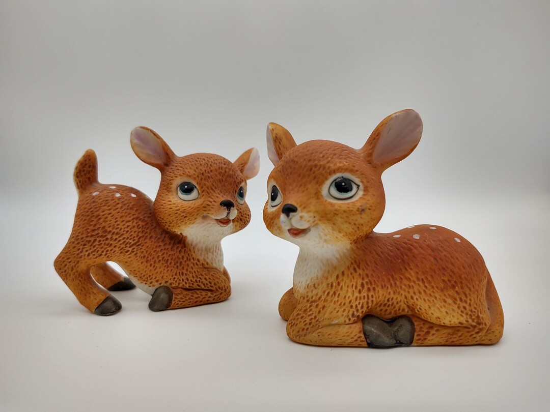 Vintage Homco Baby Deer Fawn Figurines Set/2 - Etsy