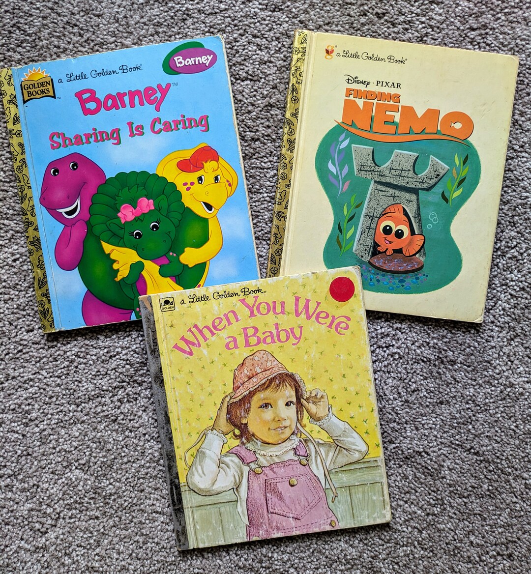 Vintage Golden Books Finding Nemo, Barney, When You Were a Baby - Etsy
