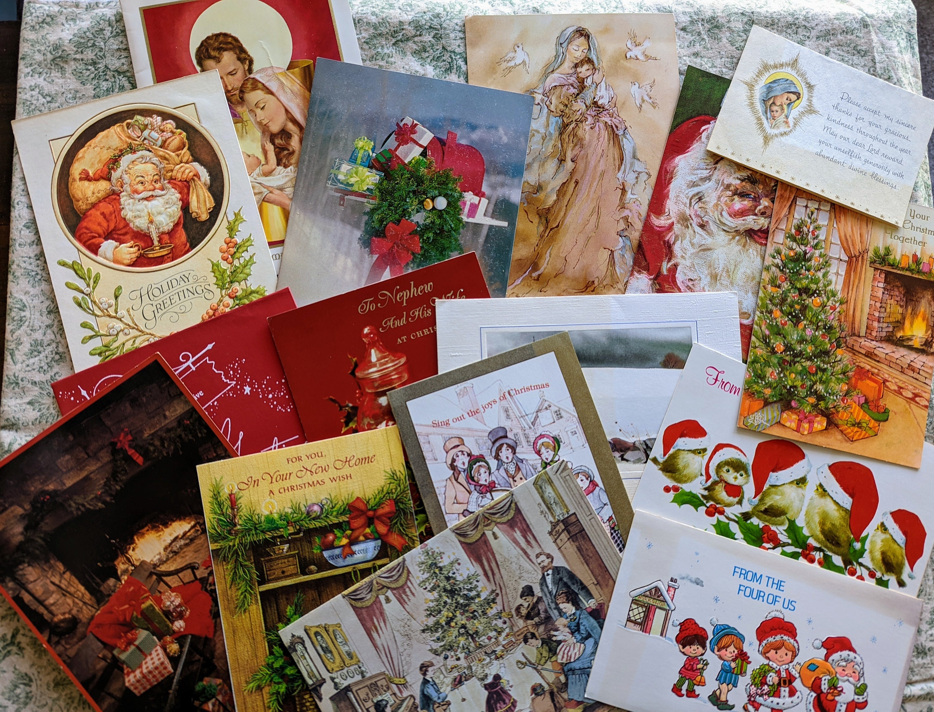 Vintage 1970s Christmas Cards Set of 16 Used Christmas Cards C - Etsy