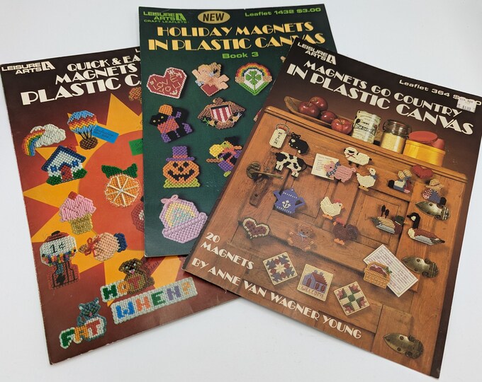 Vintage Plastic Canvas Magnet Pattern Leaflets Set/3 - Etsy